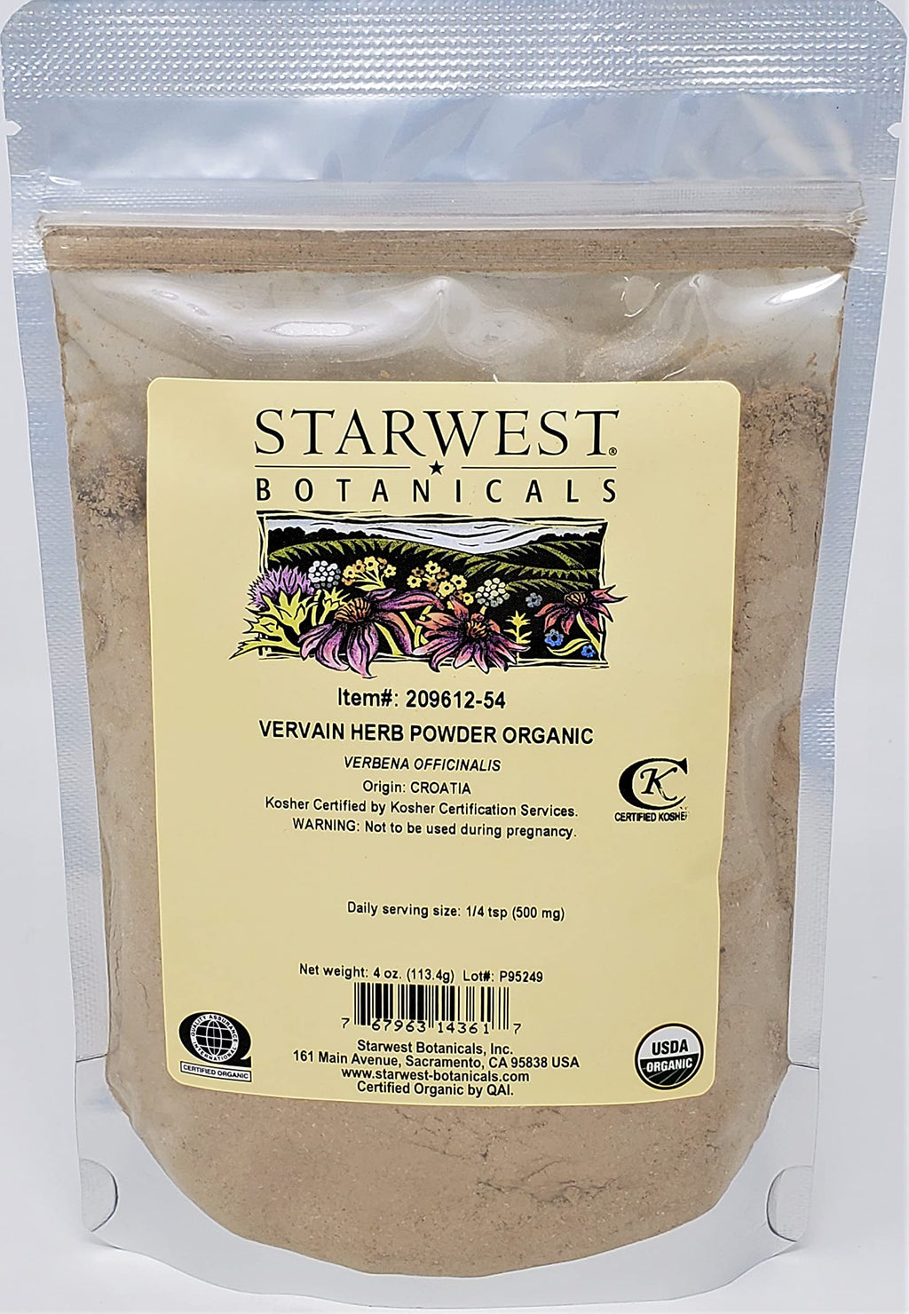 organic vervain herb powder for wellness