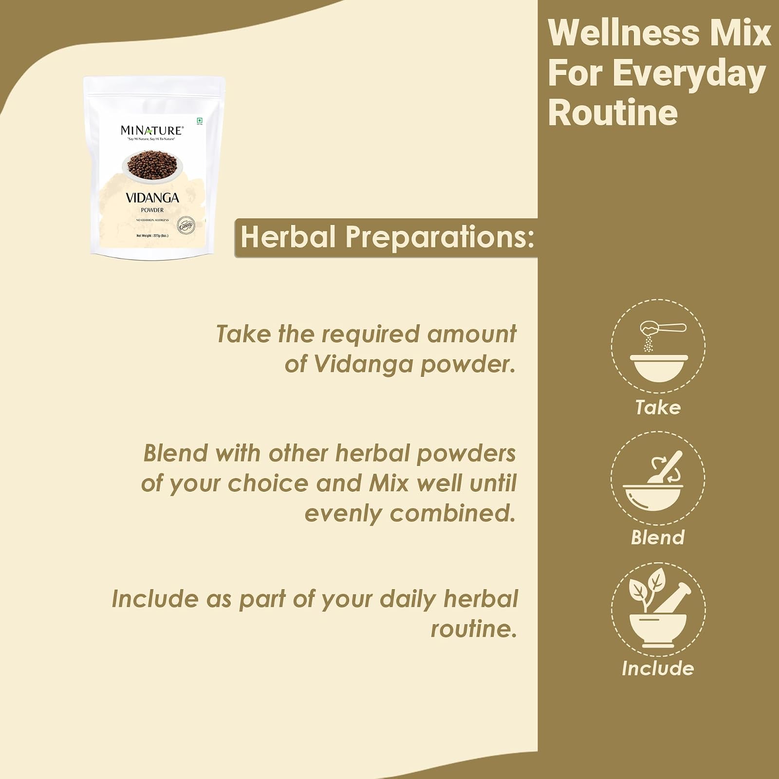 organic Vidanga powder for detox