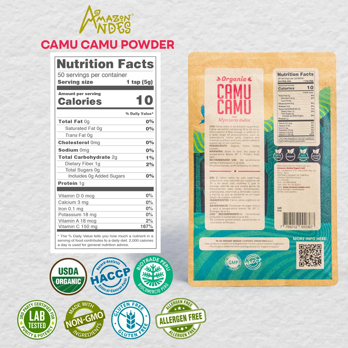 Organic vitamin C source powder