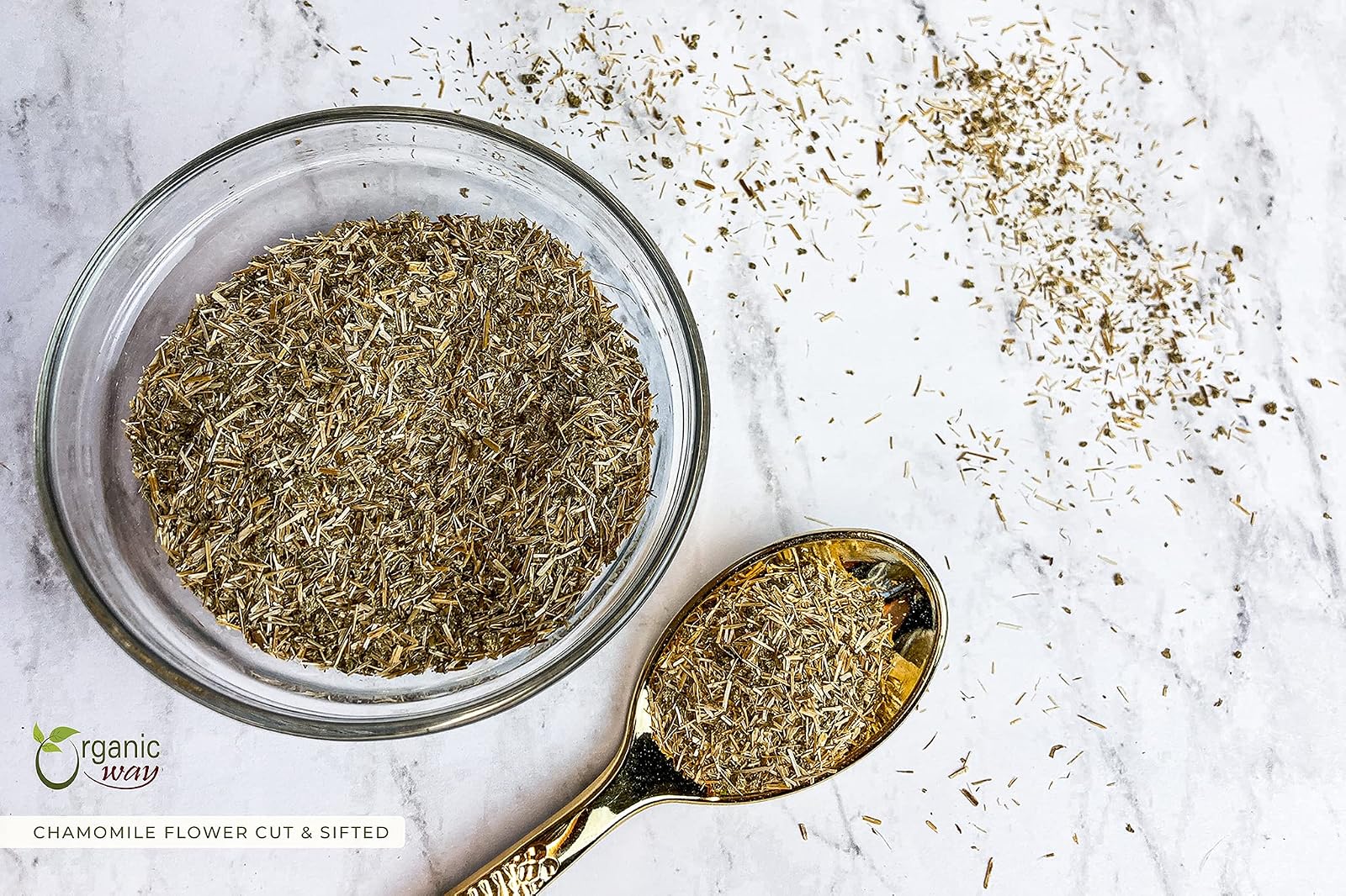 Organic Way chamomile flowers for calming