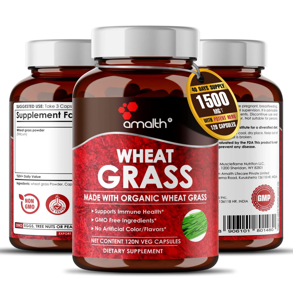 organic wheat grass powder capsules