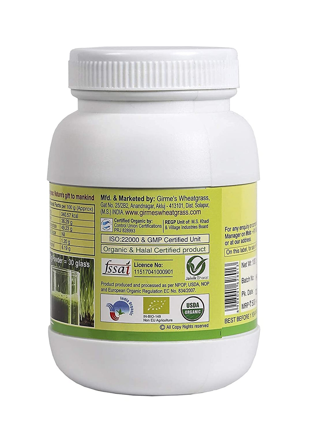 organic wheatgrass for health