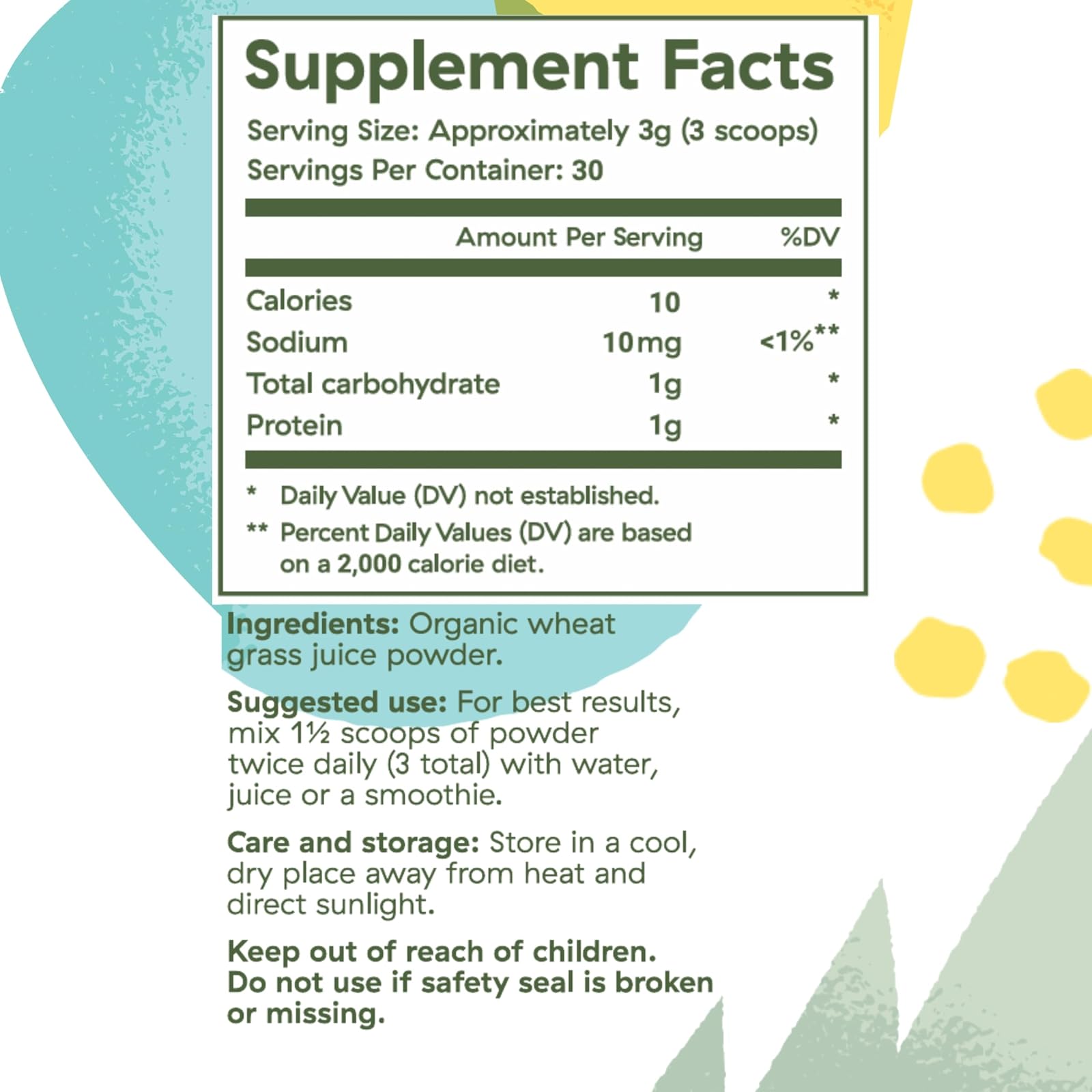 organic wheatgrass juice powder supplement
