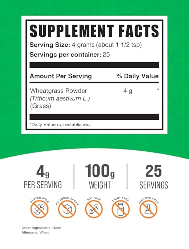 Organic wheatgrass powder for vitality