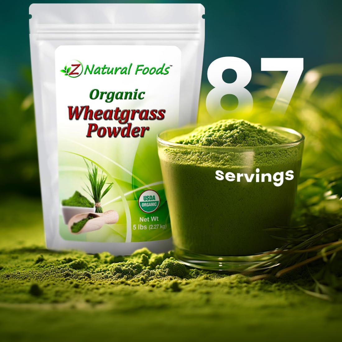 Organic wheatgrass powder for wellness