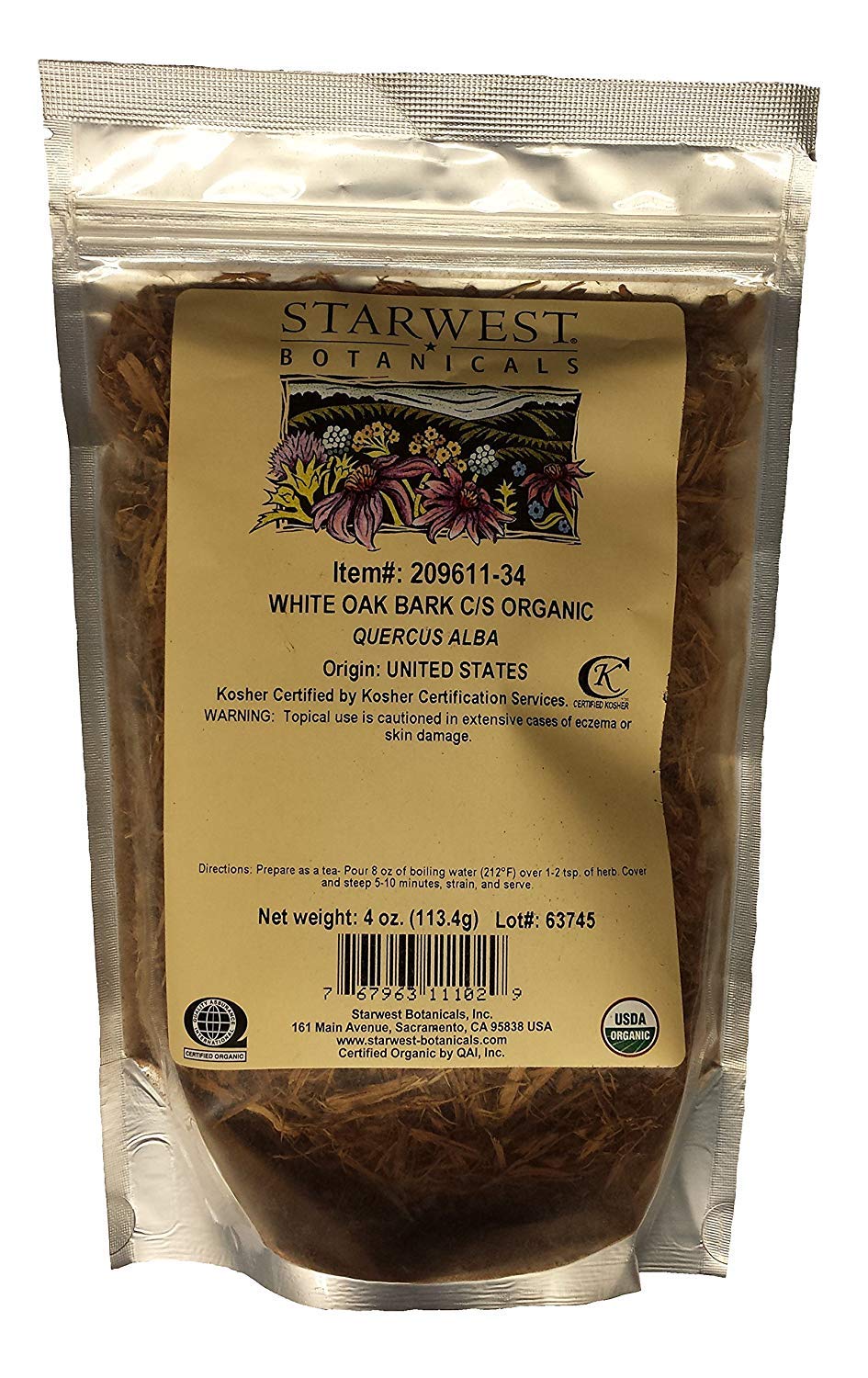 organic white oak bark herbal tea