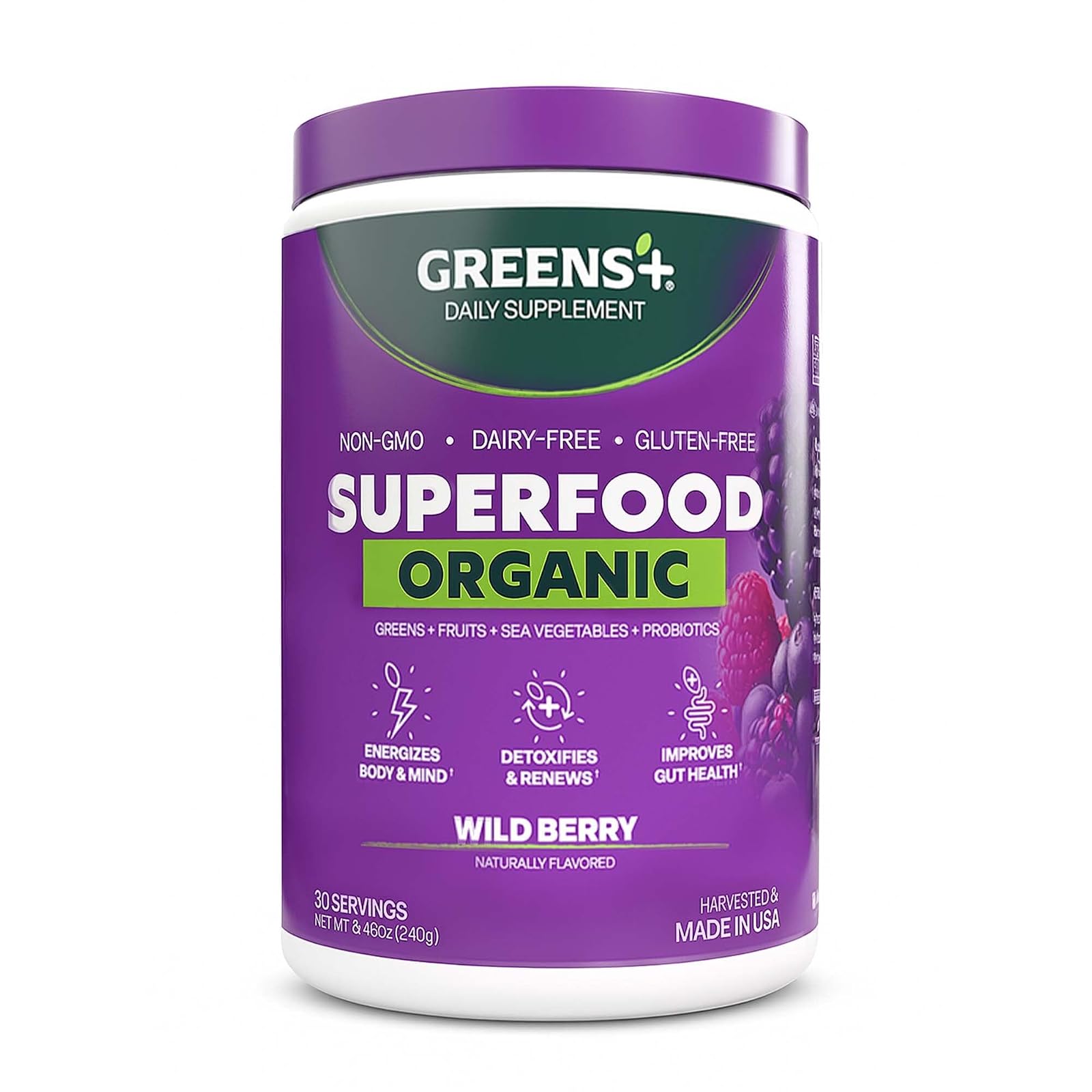 organic wild berry greens powders