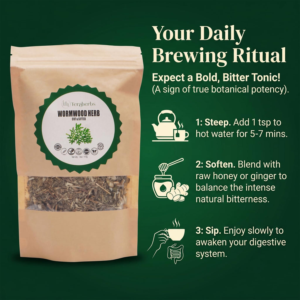 Organic wormwood tea for wellness