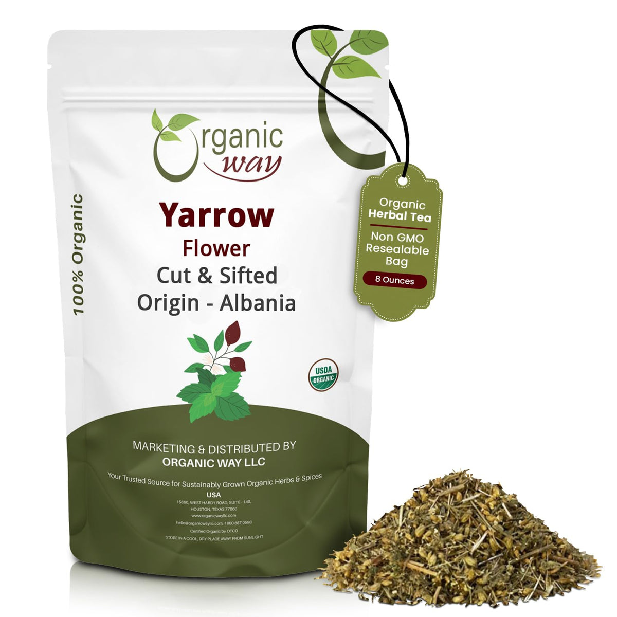 organic yarrow flower herbal tea