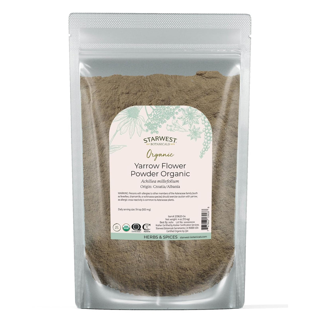 organic yarrow flower powder for tea