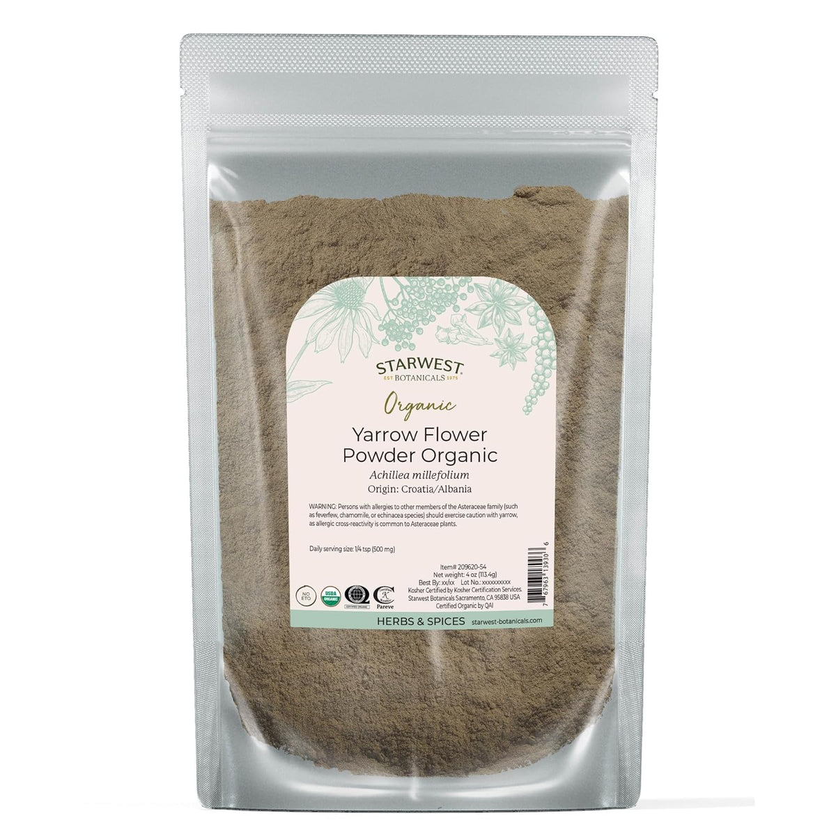 organic yarrow flower powder for tea