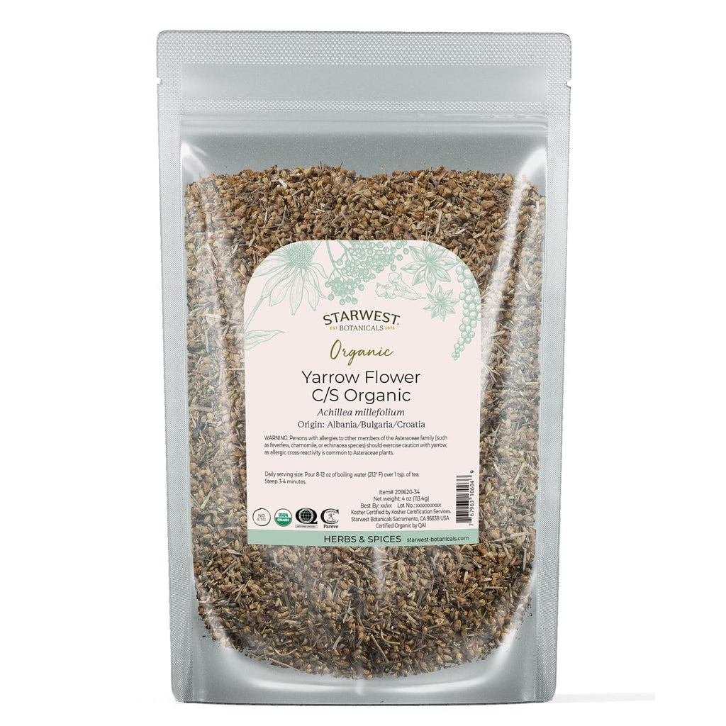 organic yarrow flowers for herbal tea