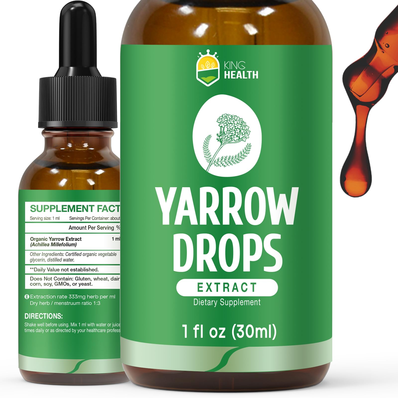 organic yarrow herb tincture drops