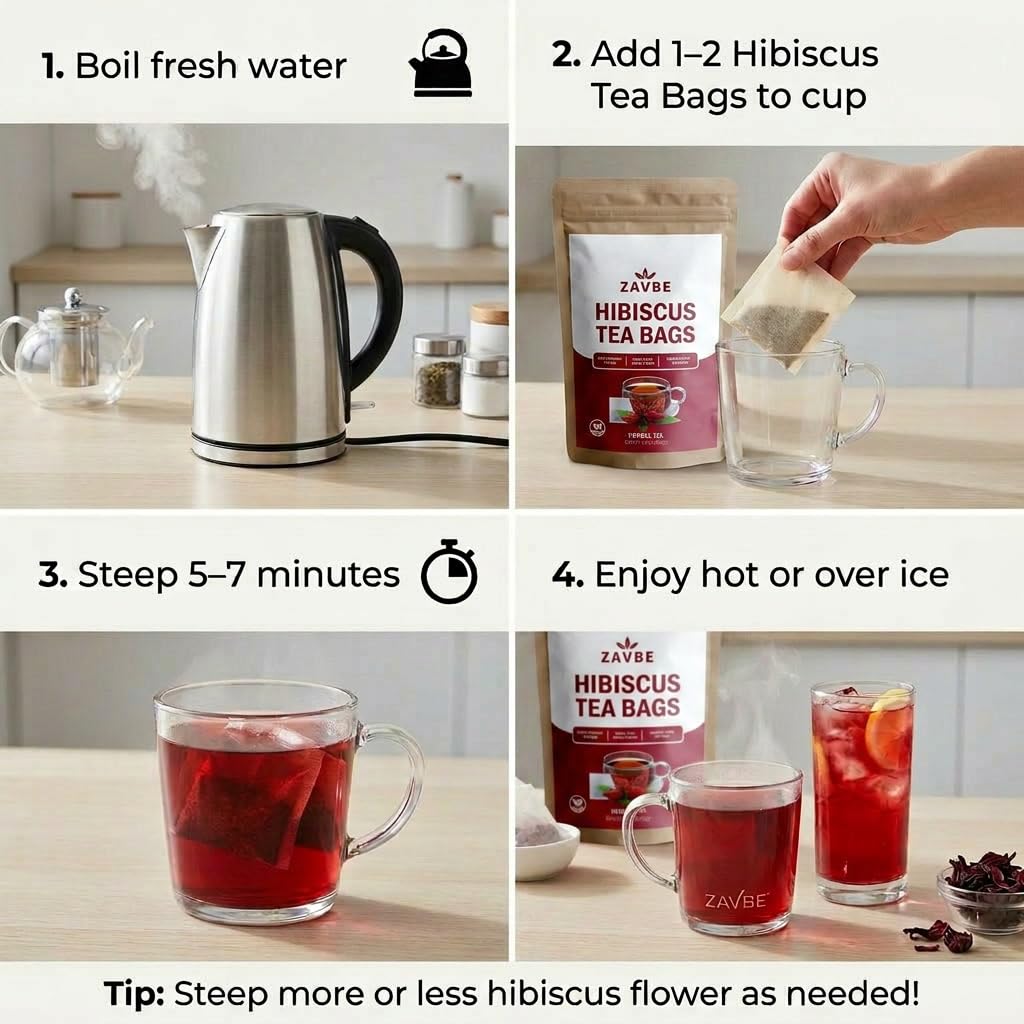 Organic ZAVBE hibiscus tea bags 100 count