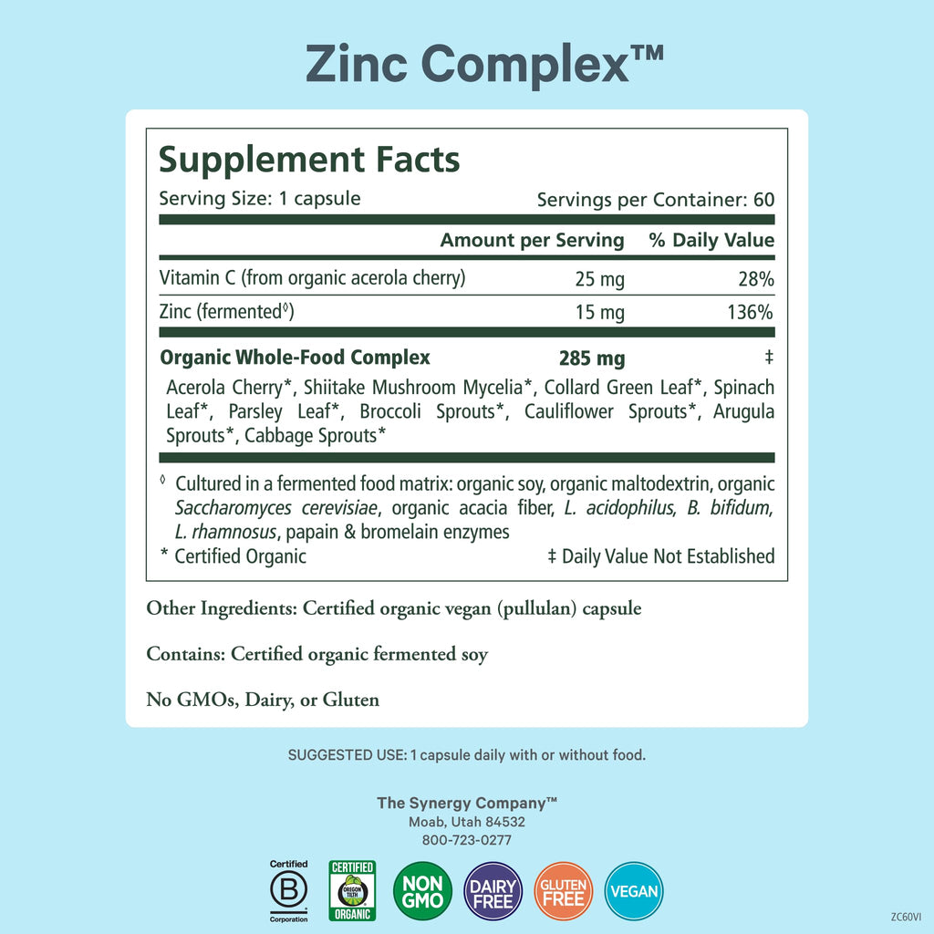 organic zinc capsules for skin