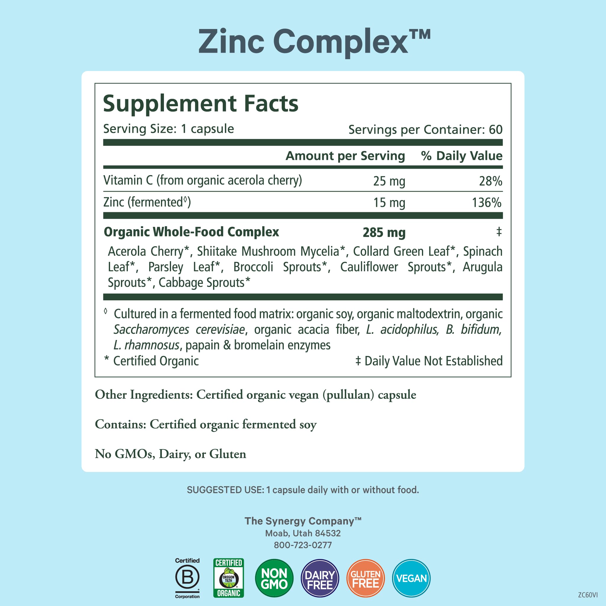 organic zinc capsules for skin