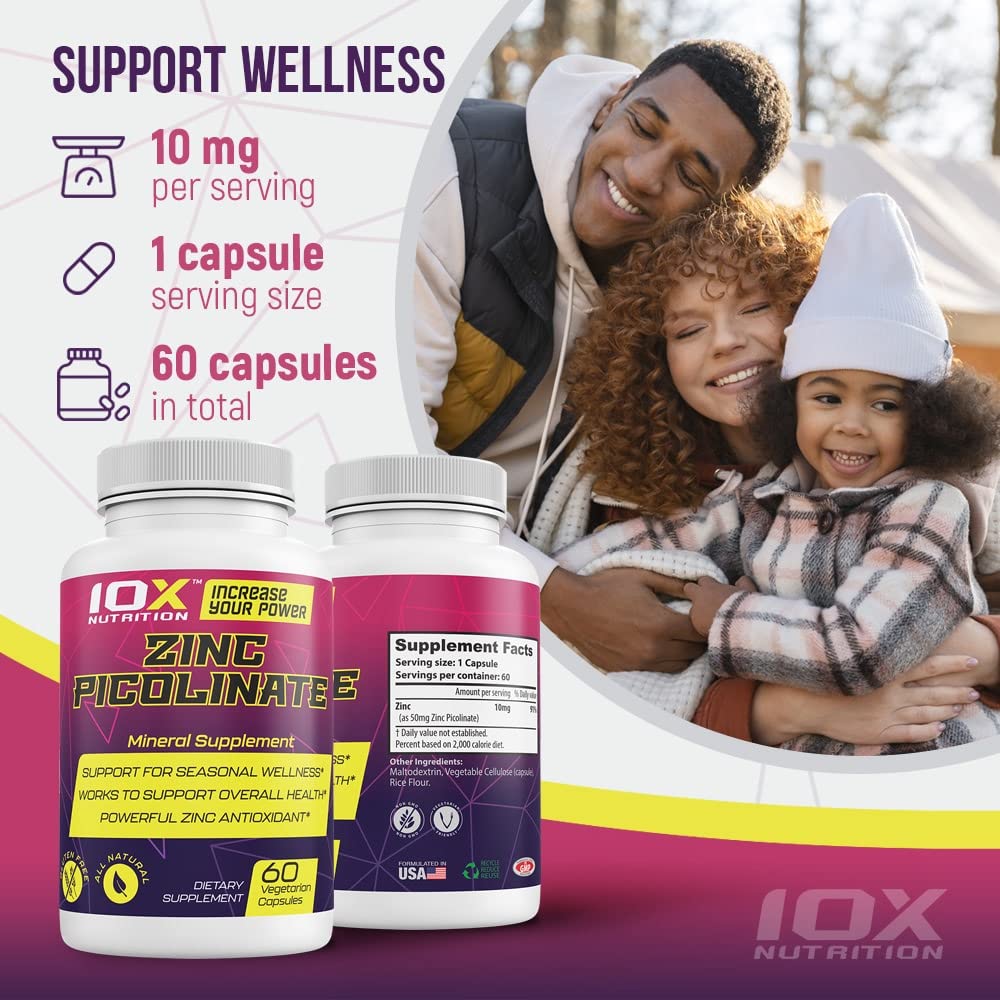 Organic zinc supplements for adults