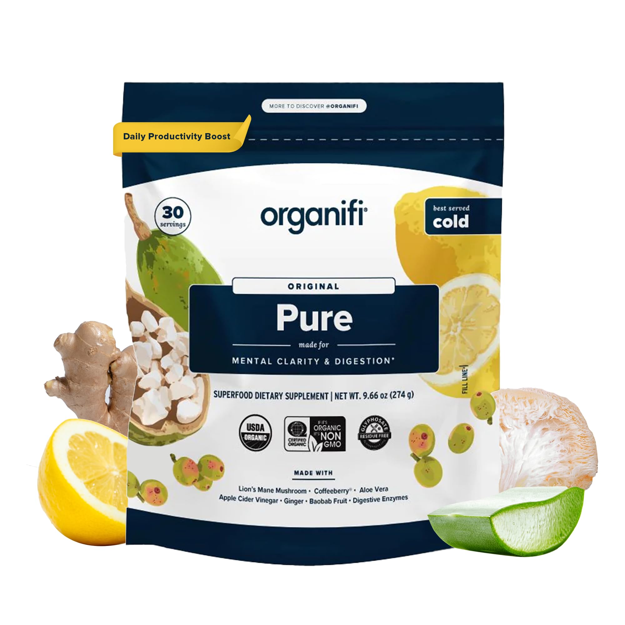 Organifi Pure brain support supplement