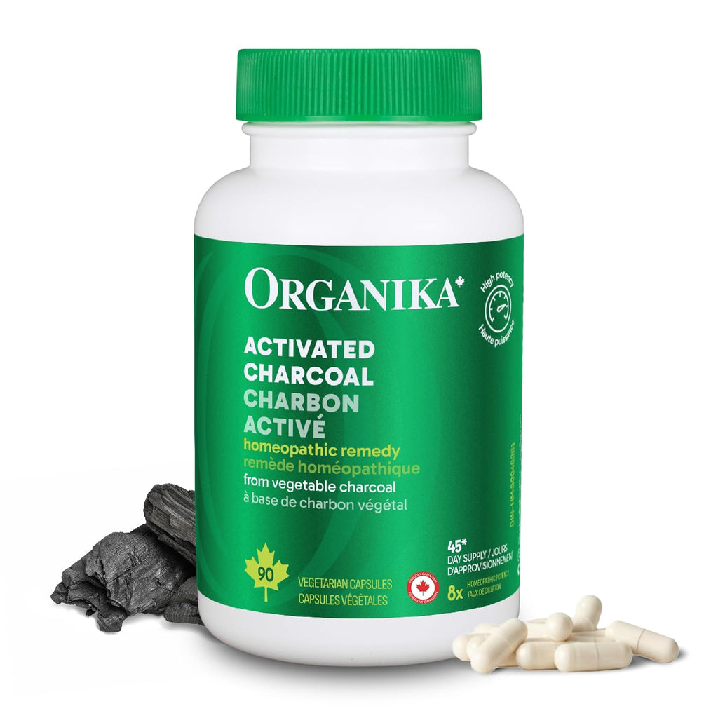Organika activated charcoal capsules for digestion