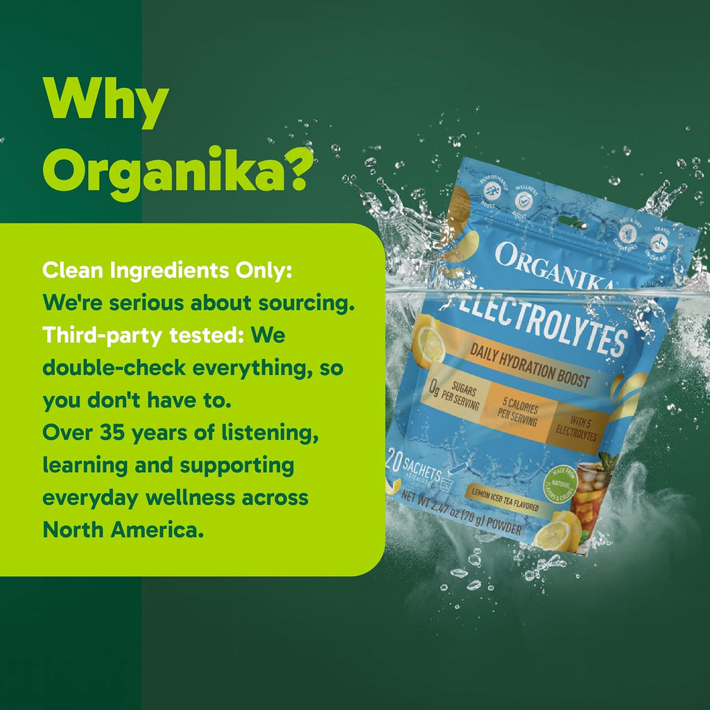 Organika electrolyte powder for daily hydration