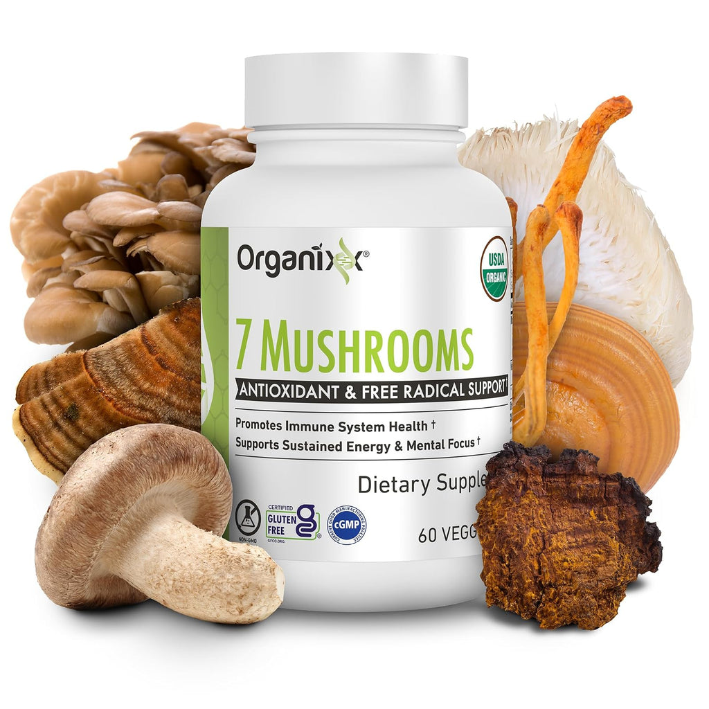 Organixx 7 mushroom supplement capsules