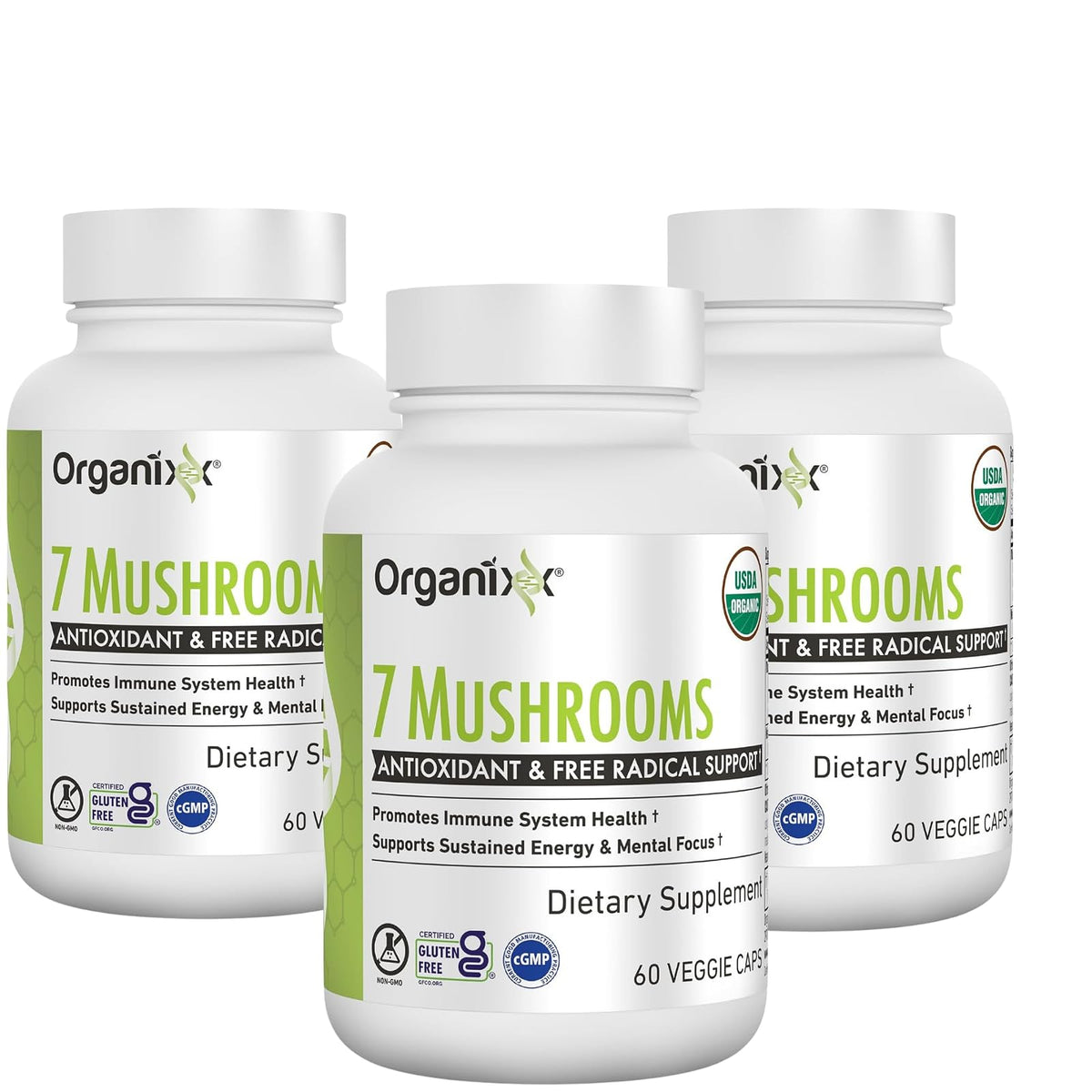 Organixx 7 mushroom supplement capsules