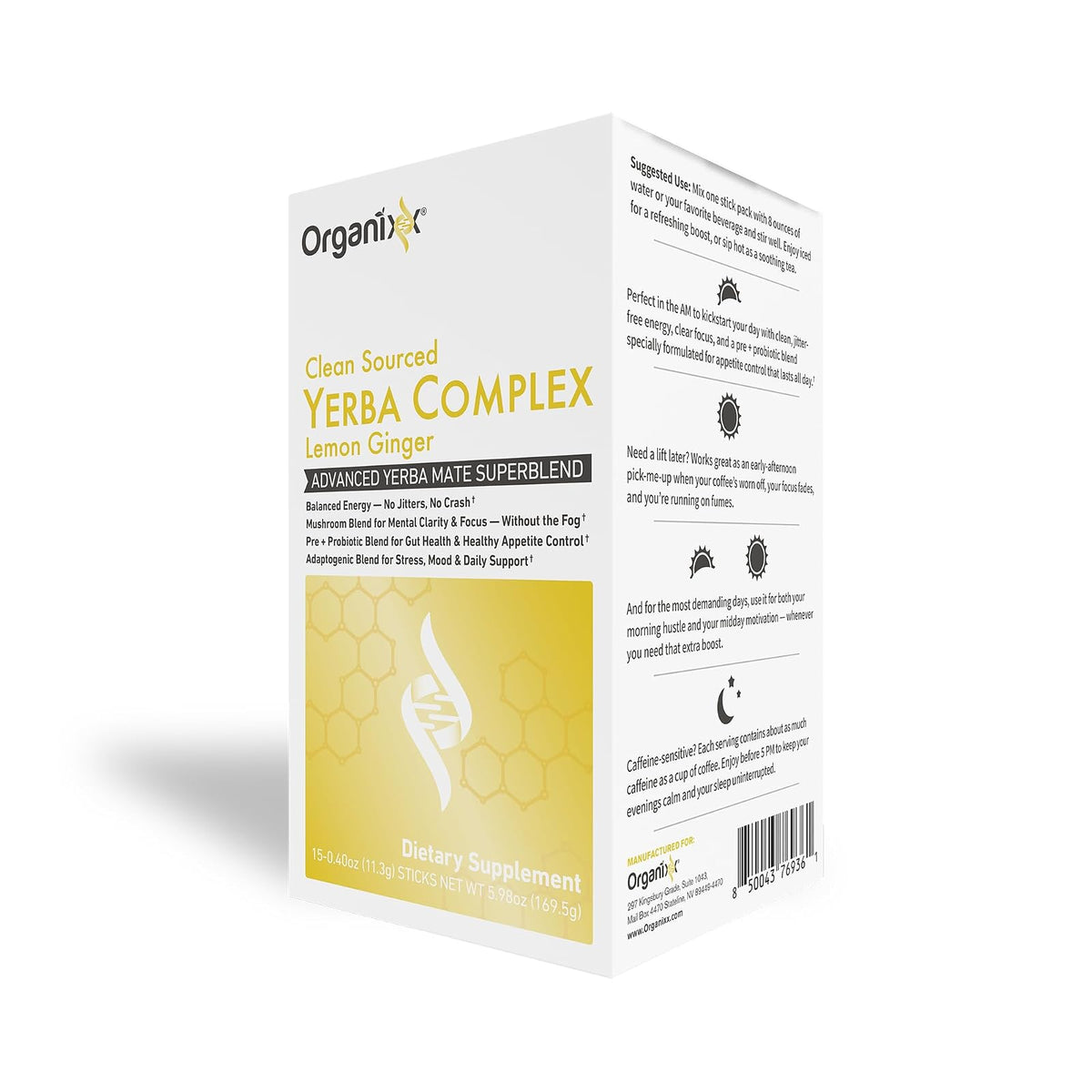 Organixx Ashwagandha energy drink lemon ginger