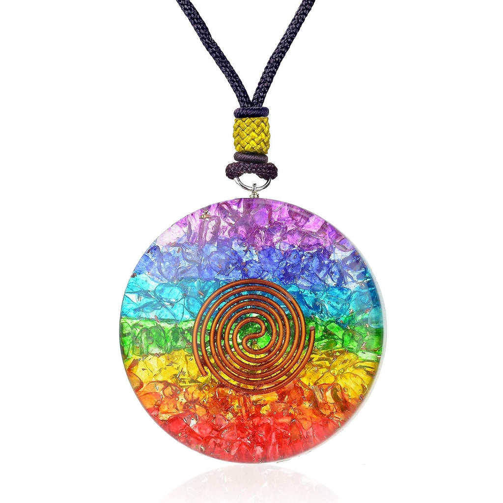 orgonite crystals chakra pendant necklace