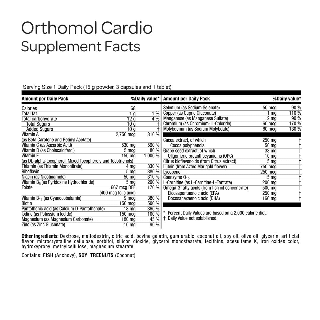Orthomol Cardio daily heart health formula