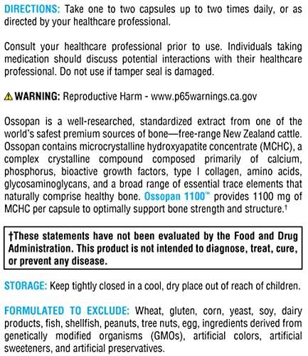 Ossopan calcium for active lifestyles