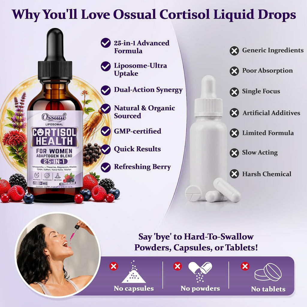 Ossual cortisol drops for daily wellness