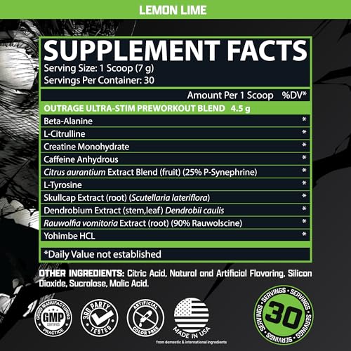 Outrage pre-workout with 400 mg caffeine