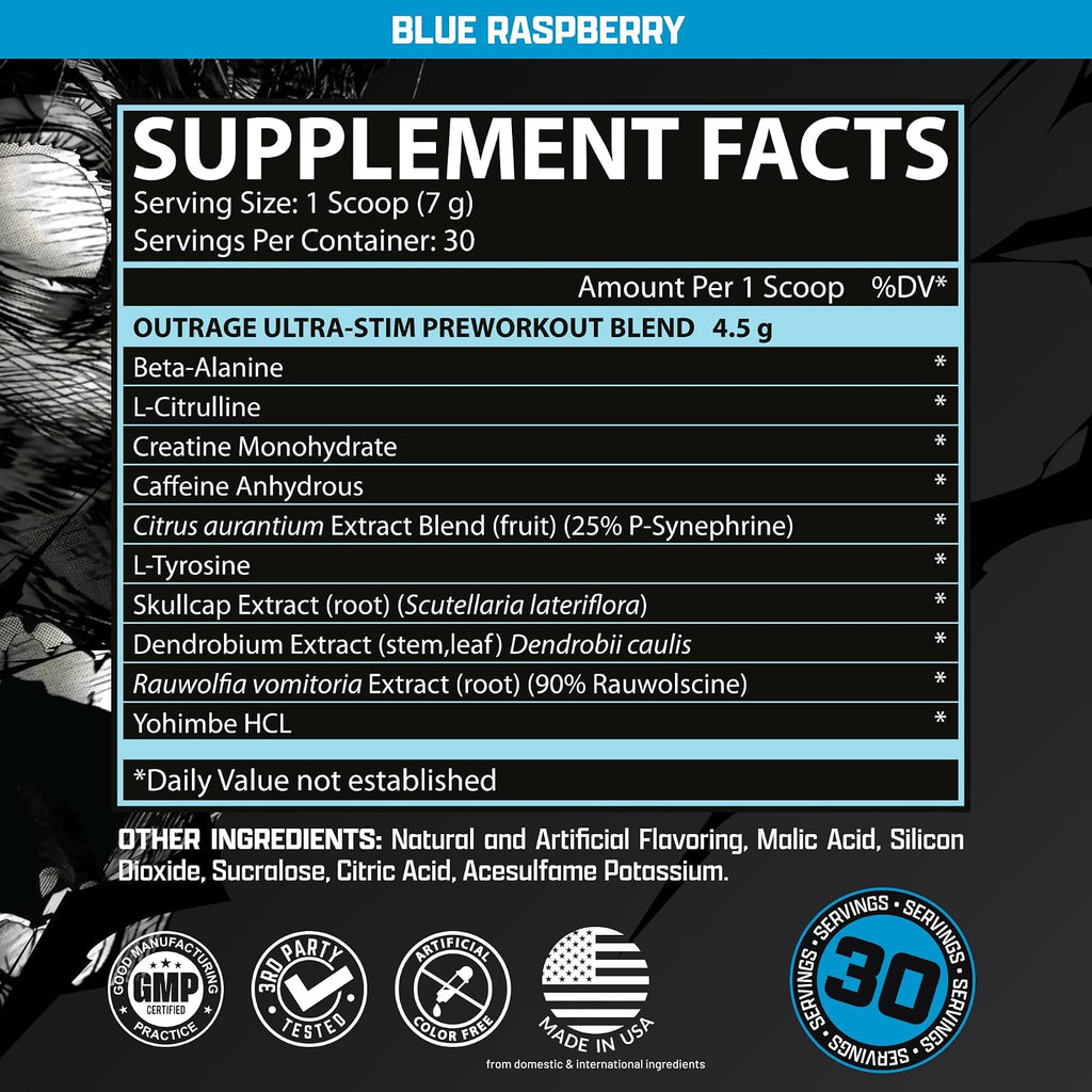 Outrage pre-workout with 400 mg caffeine