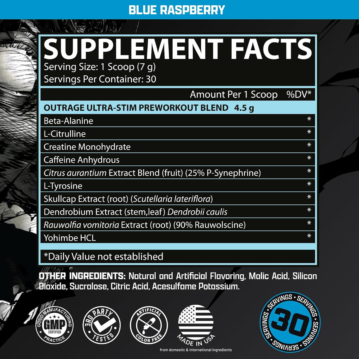 Outrage pre-workout with 400 mg caffeine