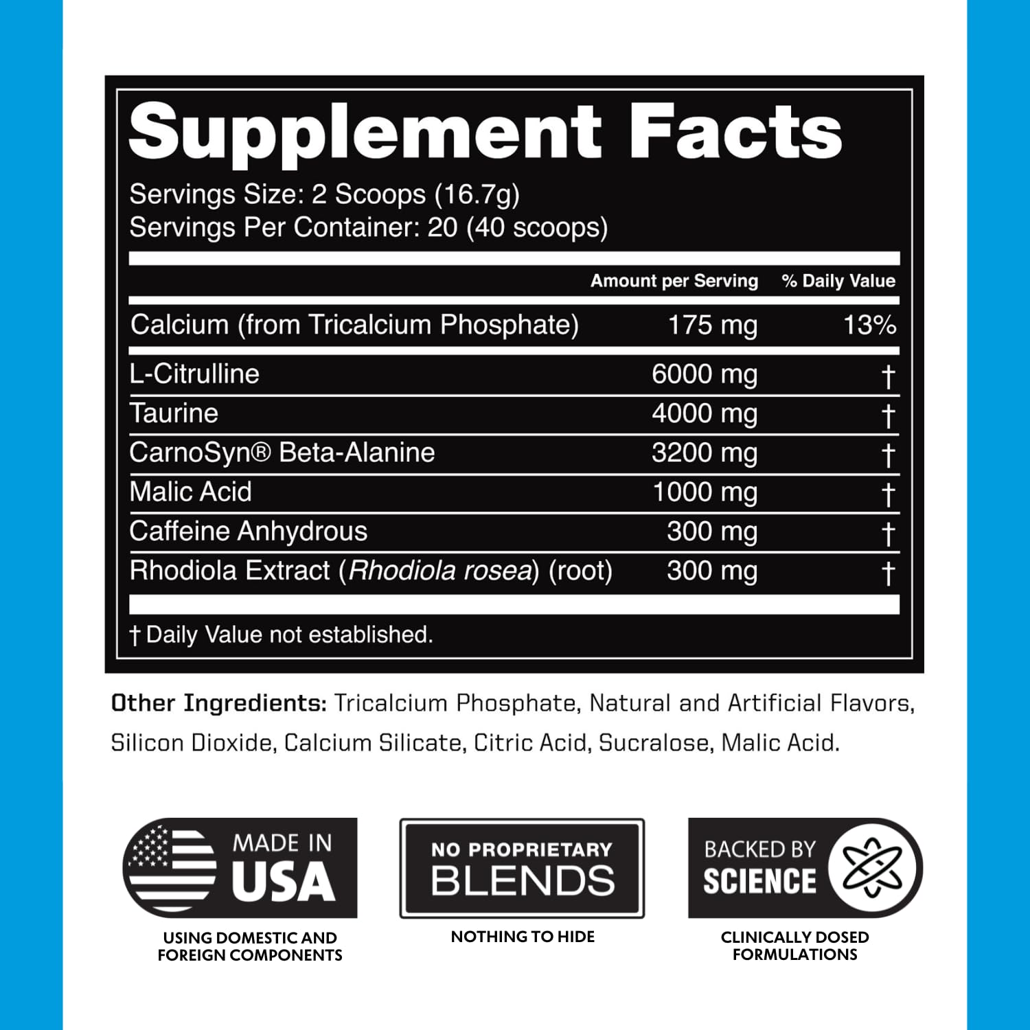 Outwork Nutrition pre-workout for muscle support