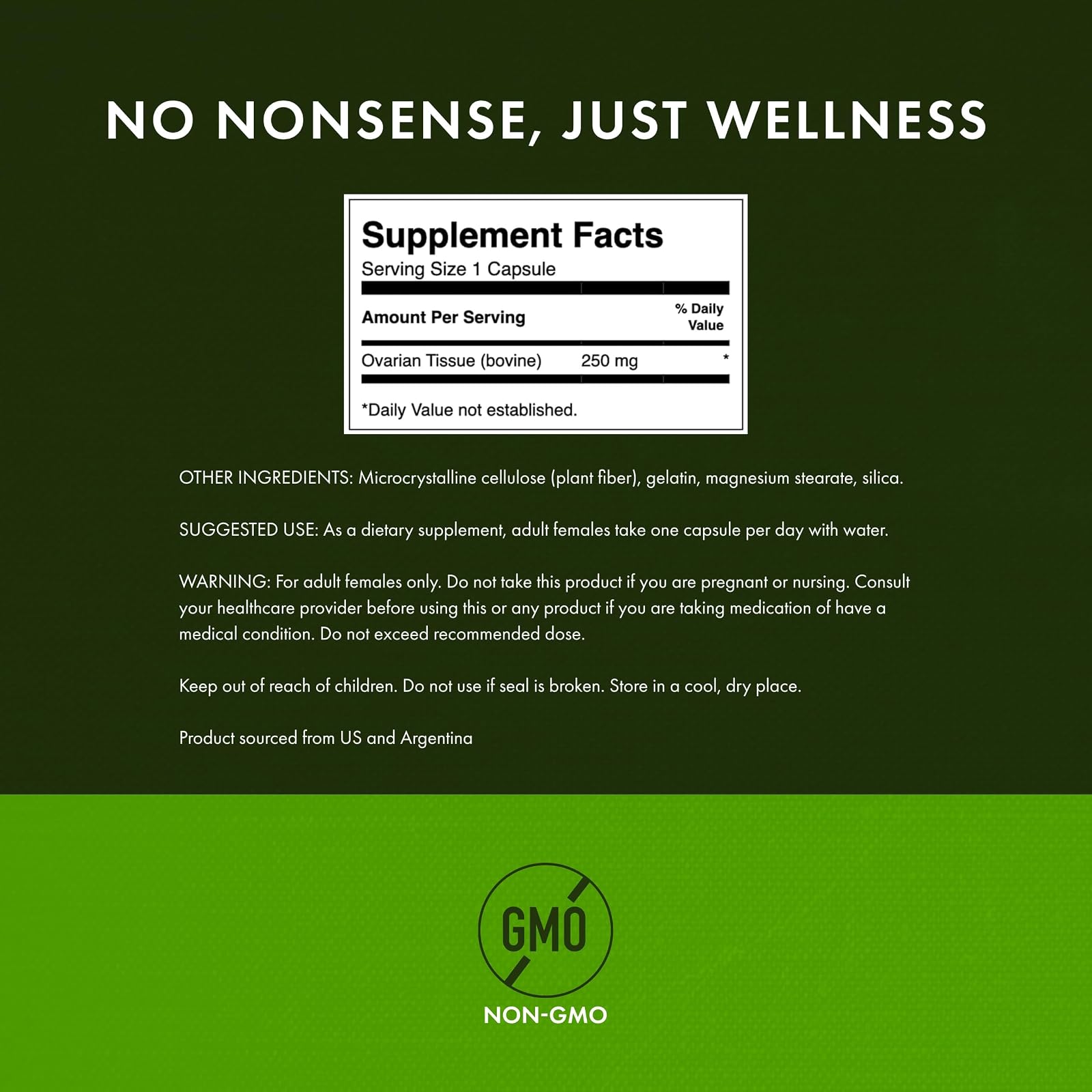 Ovarian glandular support multivitamin