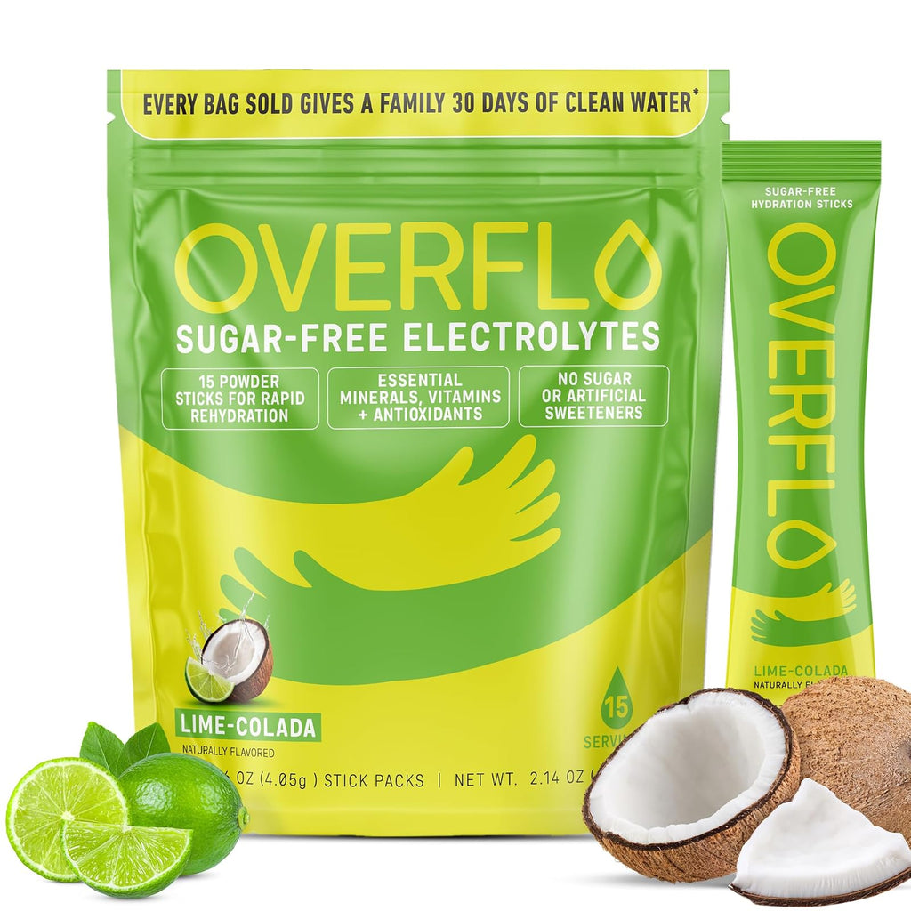 Overflo electrolyte powder lime colada