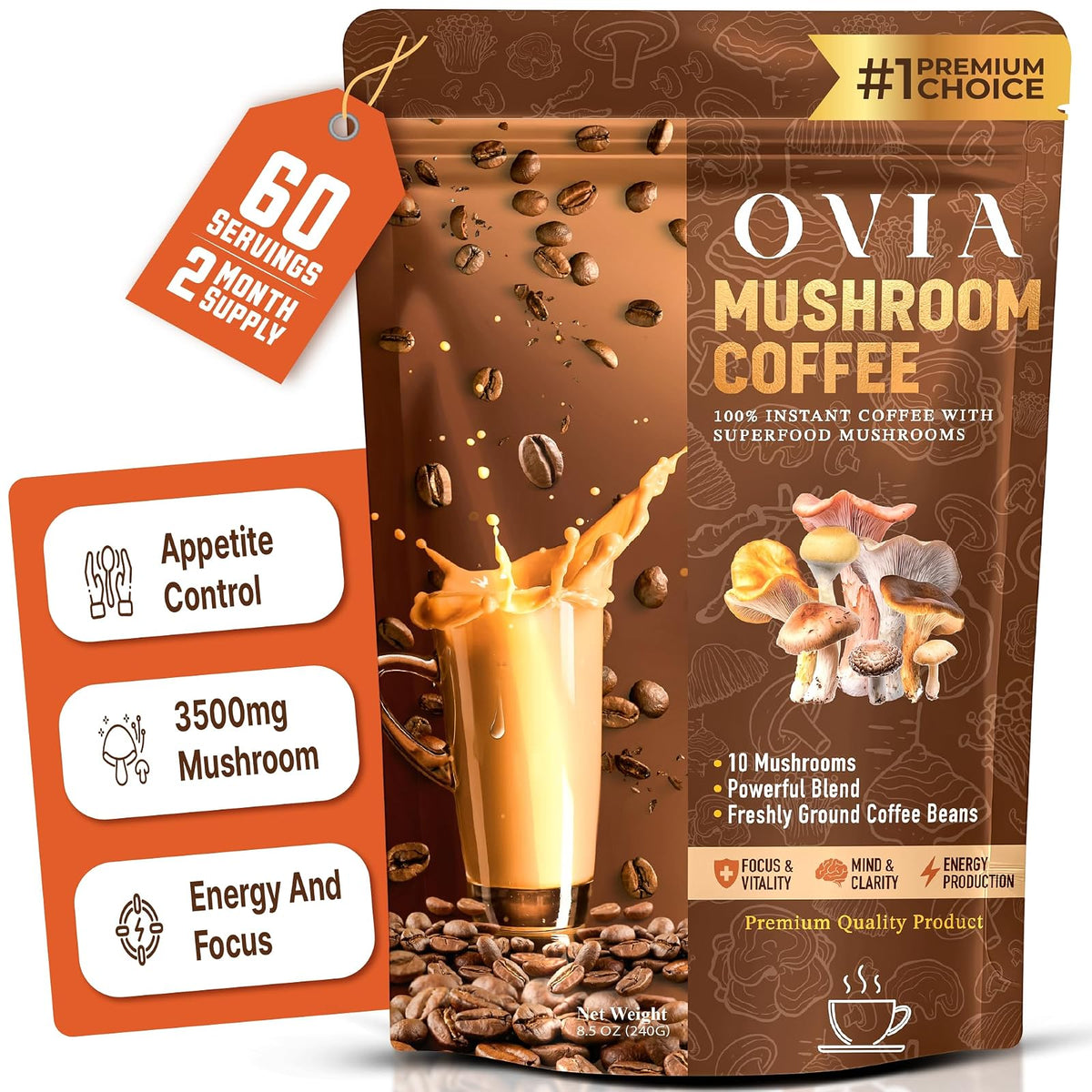 OVIA mushroom blends for energy