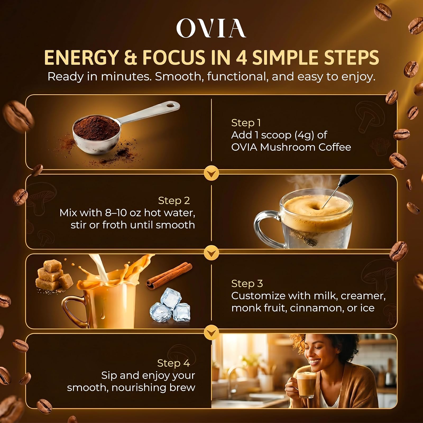 OVIA mushroom blends for immune support