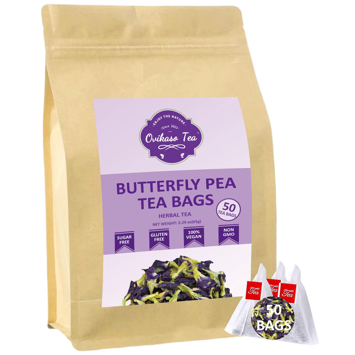 Ovikaso butterfly pea flower tea bags