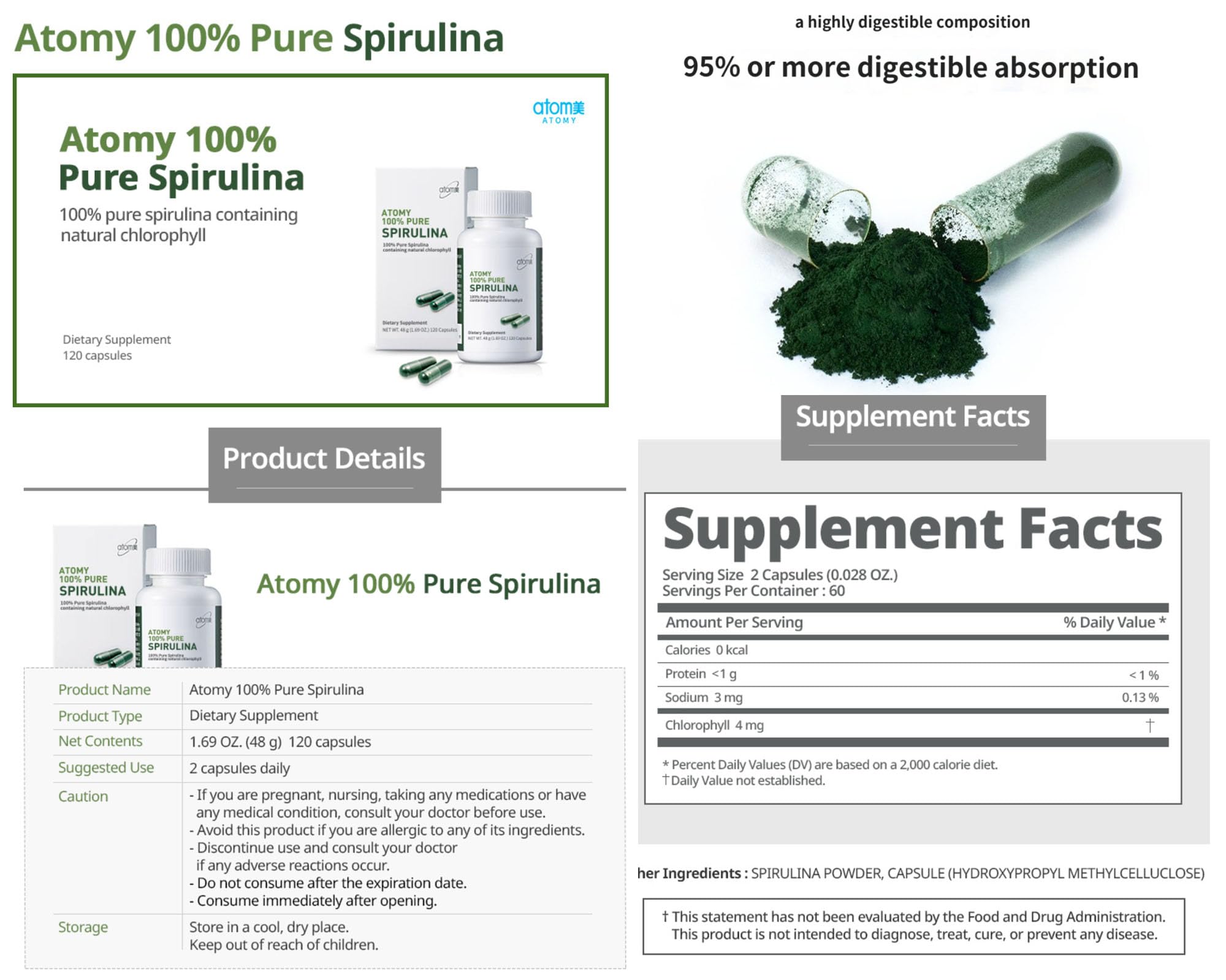 Ovina spirulina for daily nutrition