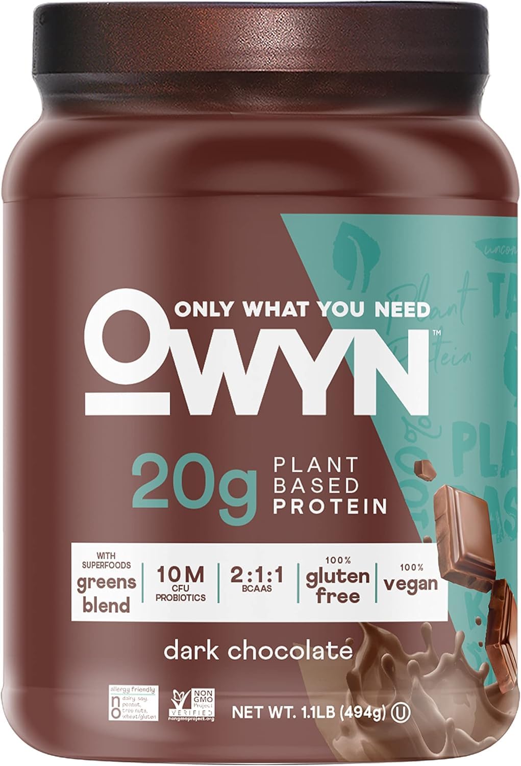 OWYN chocolate protein powder for athletes