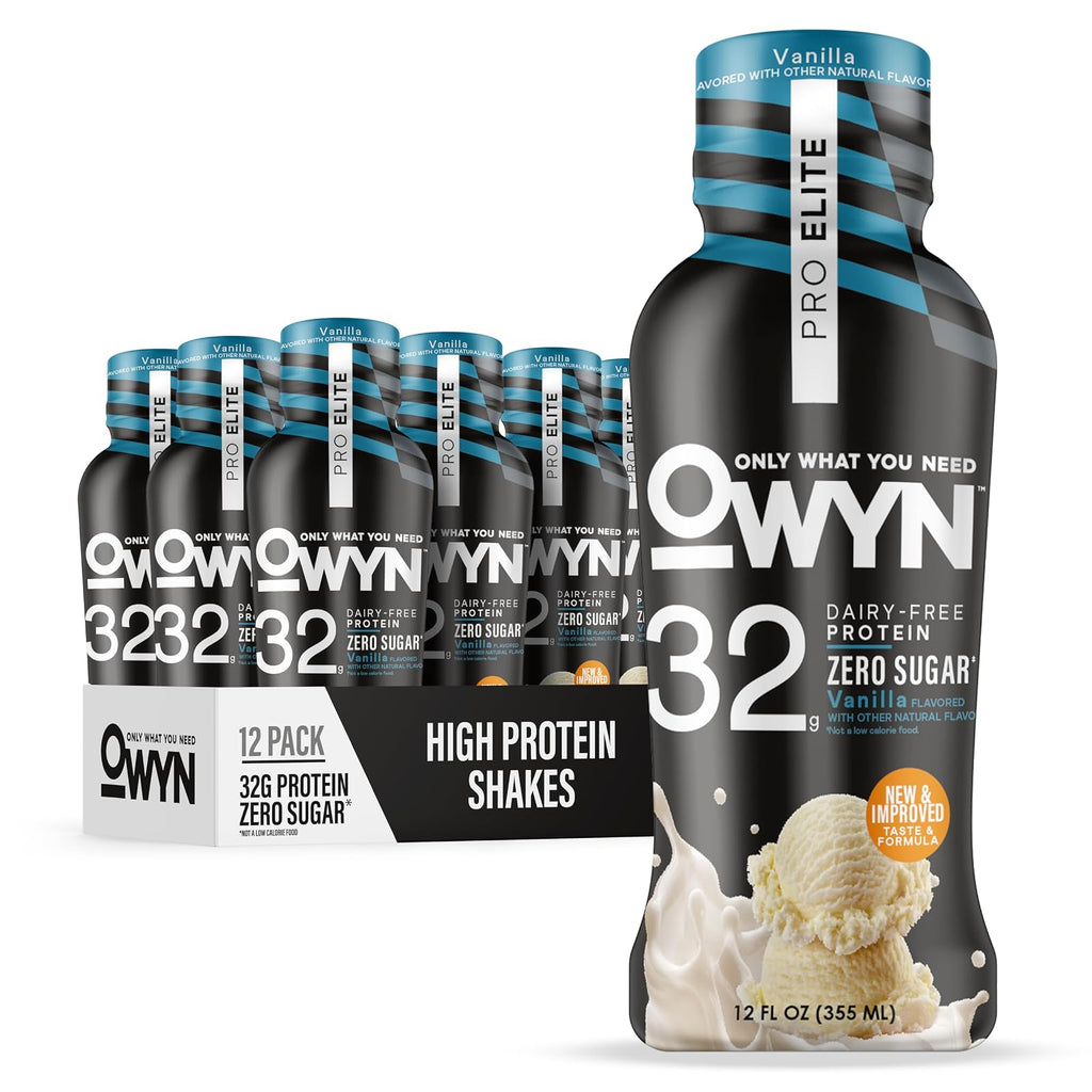 OWYN whey protein shake vanilla flavour