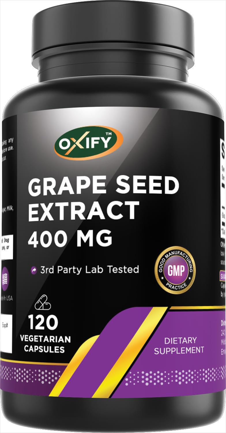 Oxify Grape Seed Extract capsules for health
