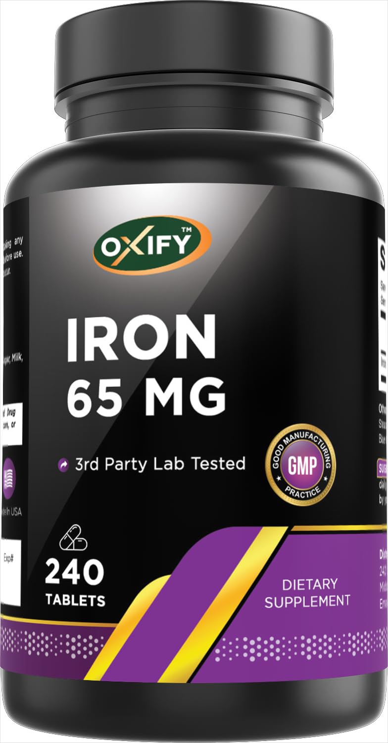 Oxify Iron 65 mg supplement tablets