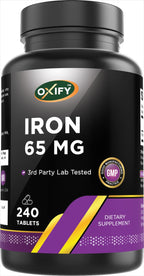 Oxify Iron 65 mg supplement tablets