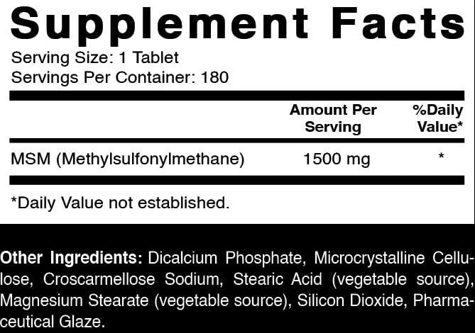 Oxify MSM 180 tablets for better sleep
