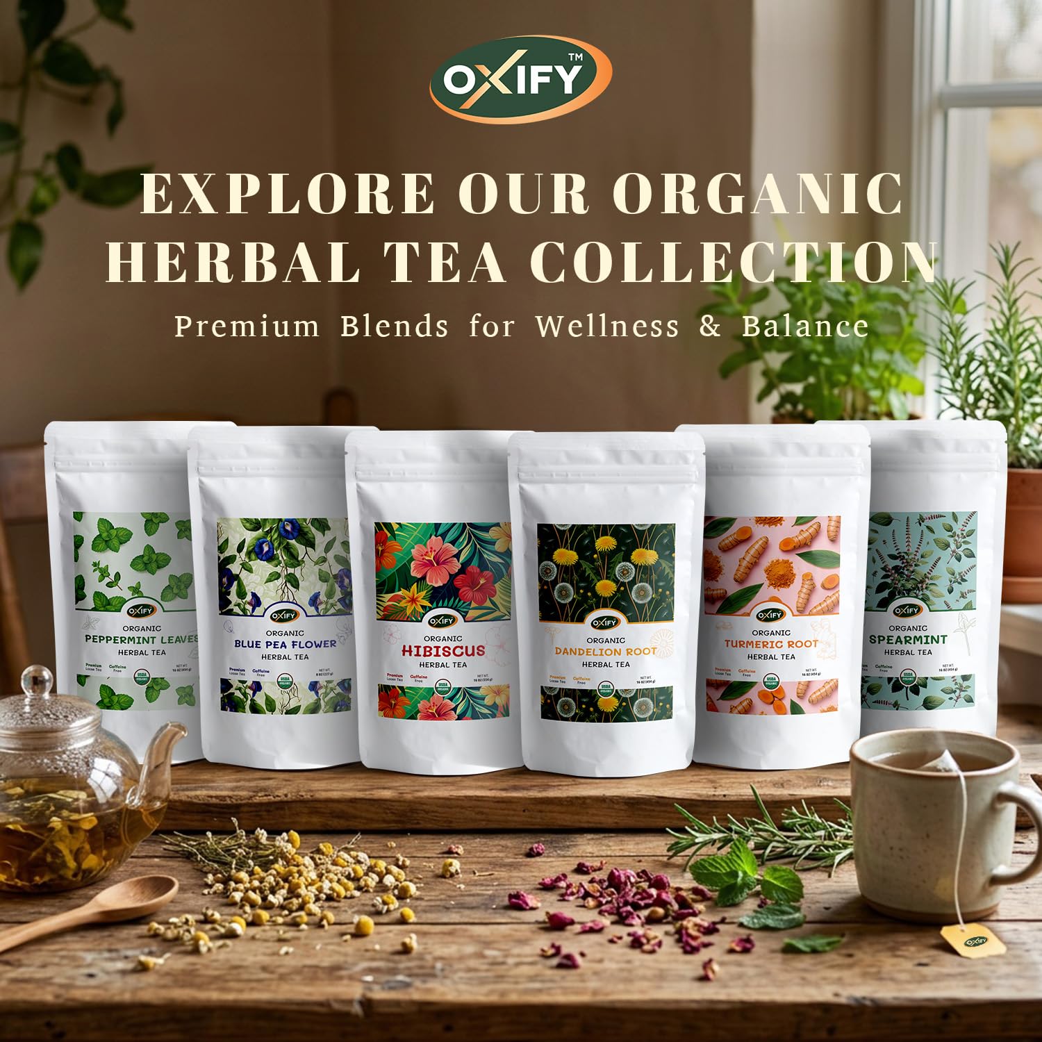 Oxify organic tea for wellness