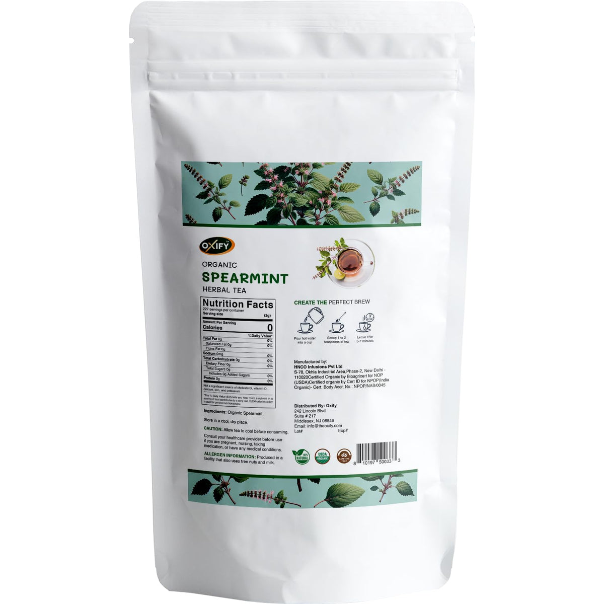 Oxify spearmint tea for a refreshing sip