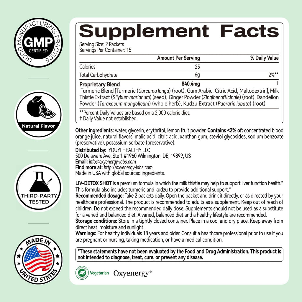 OxyEnergy liver support for detoxification